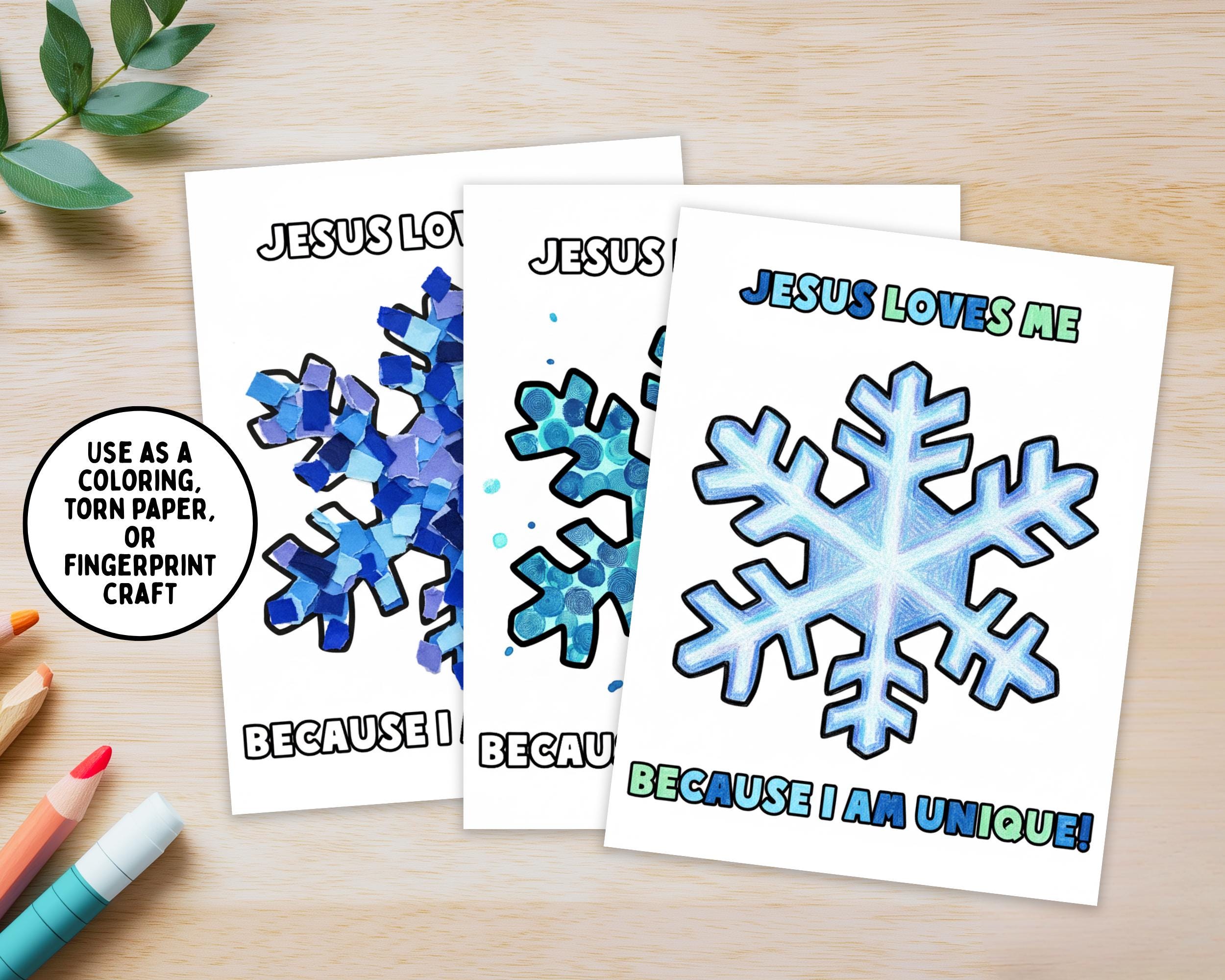 Winter Sunday School Craft: Snowflake Torn Paper Activity, Jesus Love ...