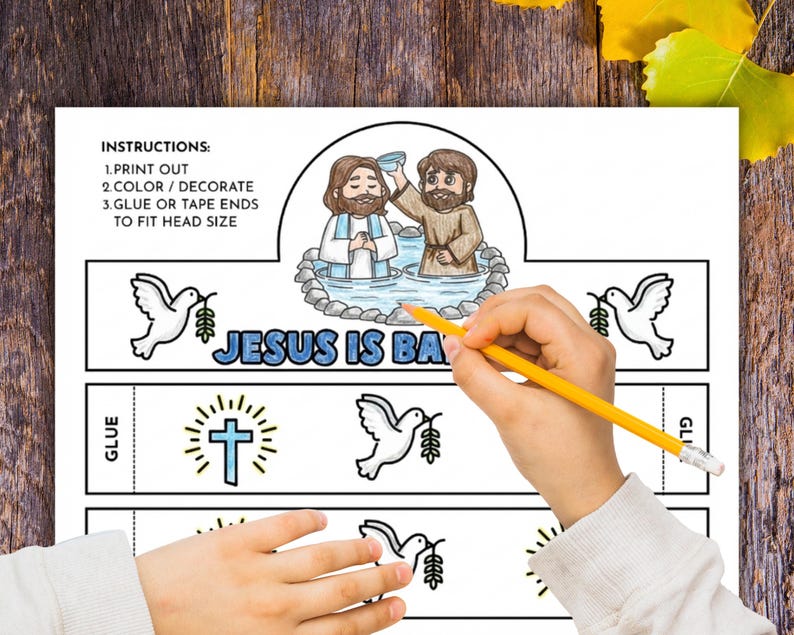 Jesus Baptism Craft: Baptism of the Lord Sunday School Activity, Jesus ...