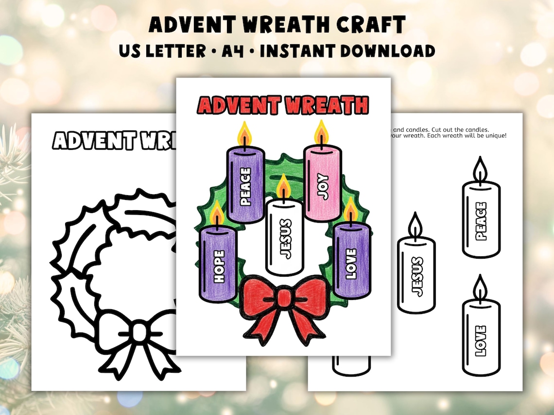Sunday School Advent Wreath Paper Craft: Advent Bible Craft, Christmas ...