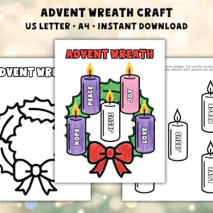 Sunday School Advent Wreath Paper Craft: Advent Bible Craft, Christmas ...
