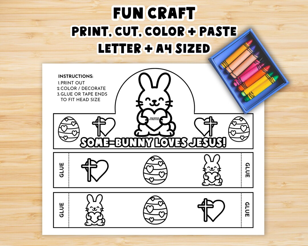 Easter Sunday School Craft Bundle: Some-bunny Loves Jesus Paper Crown ...