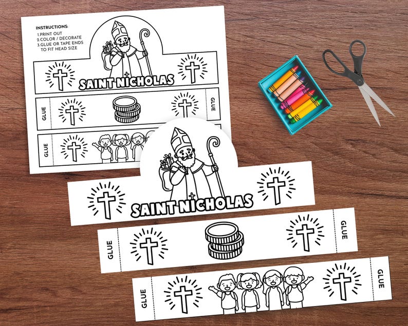 Saint Nicholas Craft: St. Nicholas Day Sunday School Paper Crown ...