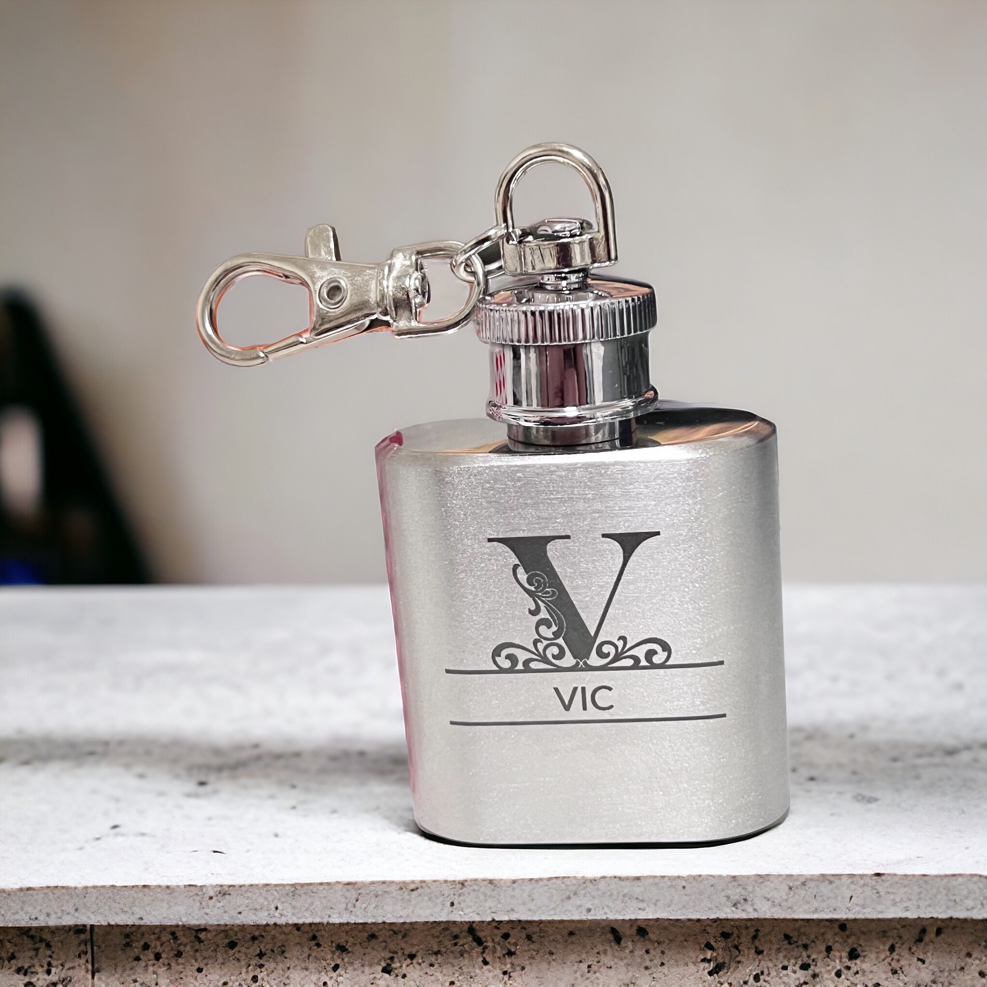 Personalized Engraved 1 Oz Stainless Steel Keychain Flask Customized ...