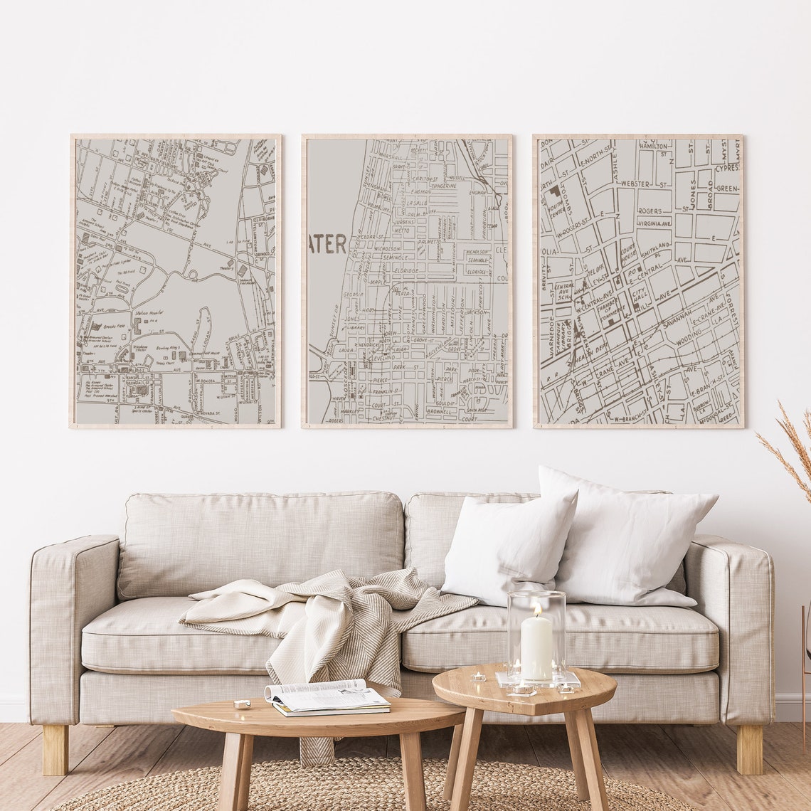 Set of 3 Vintage Map, Old Time Map, Digital Antique Map, Printable ...