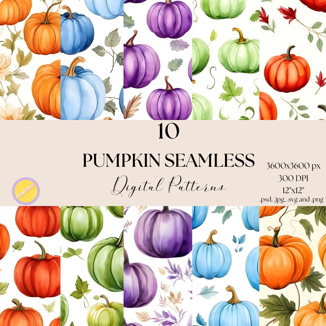 Pumpkin Seamless Digital Paper, Autumn Digital Paper, Seamless Pumpkin ...
