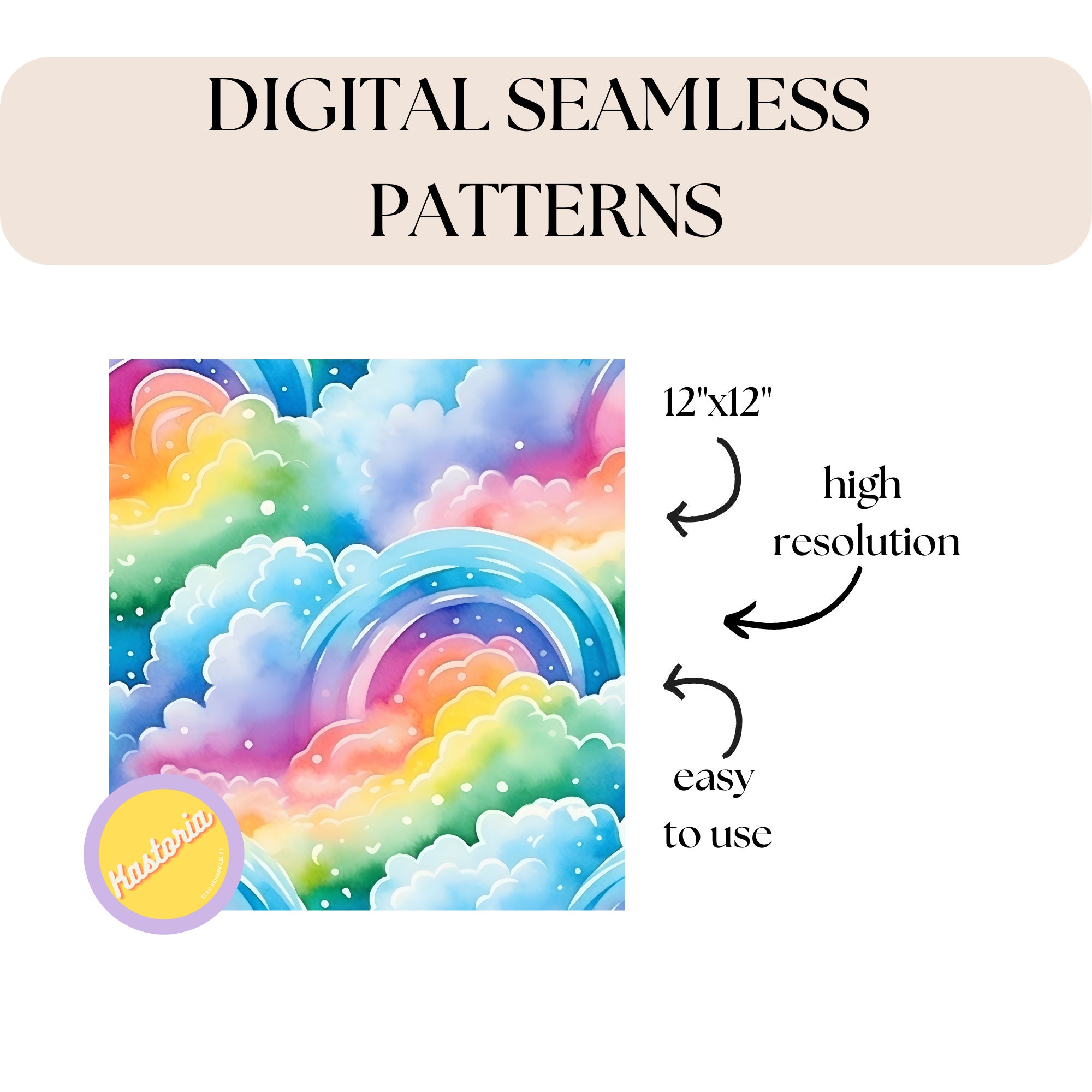 10 Digital Rainbow Pattern, Watercolor Rainbow Seamless Patterns ...