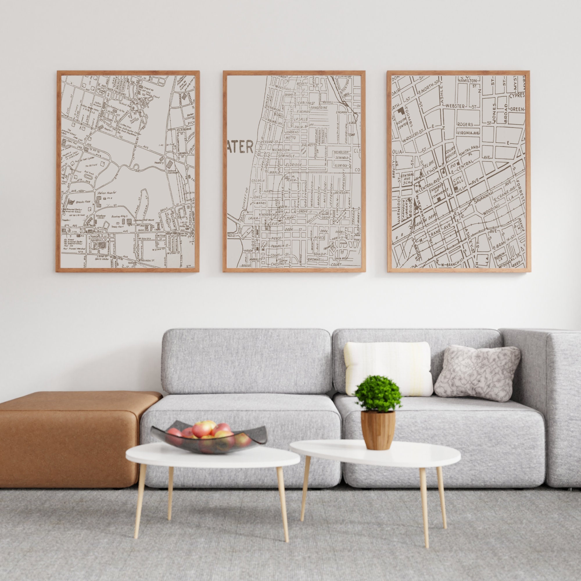 Set of 3 Vintage Map, Old Time Map, Digital Antique Map, Printable ...