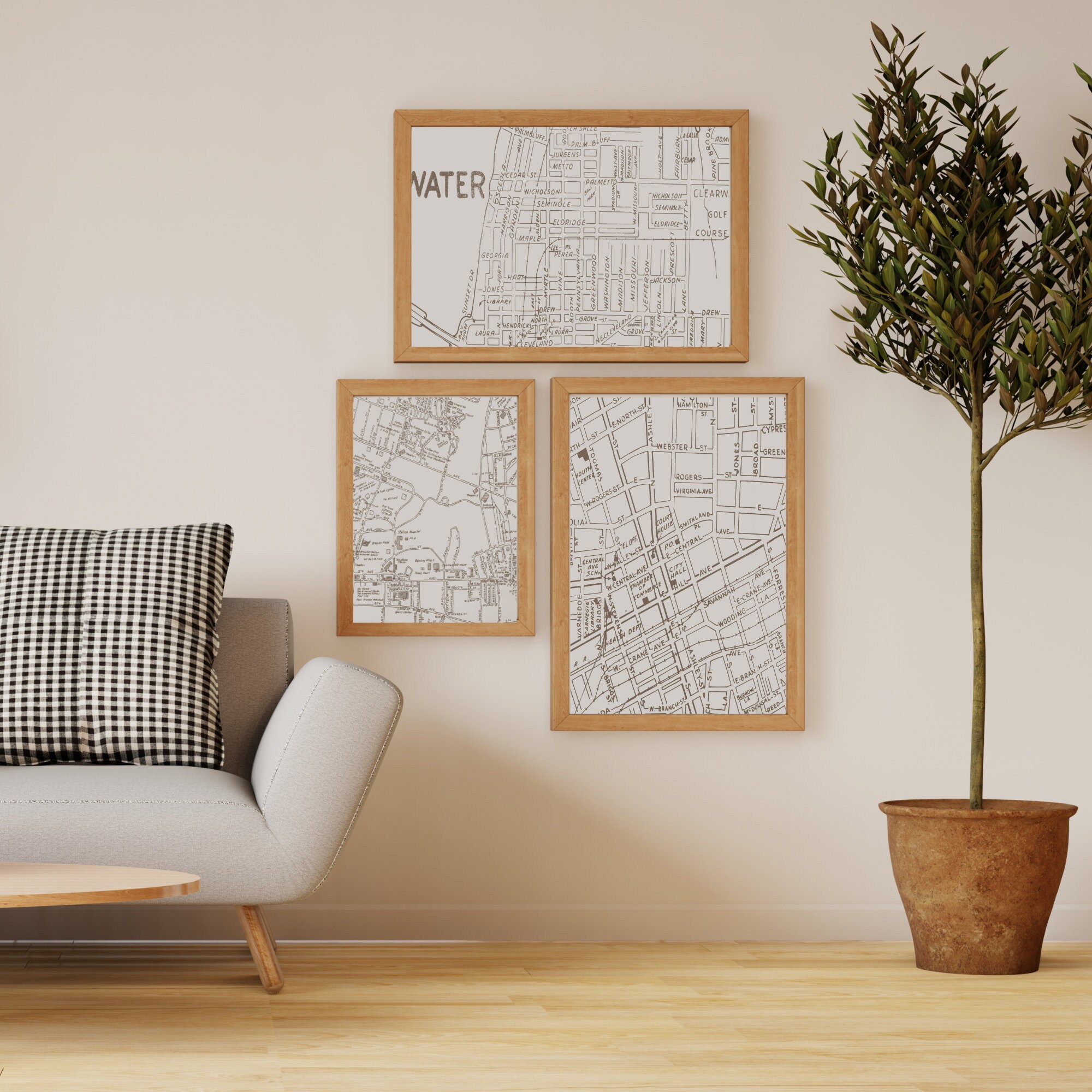 Set of 3 Vintage Map, Old Time Map, Digital Antique Map, Printable ...