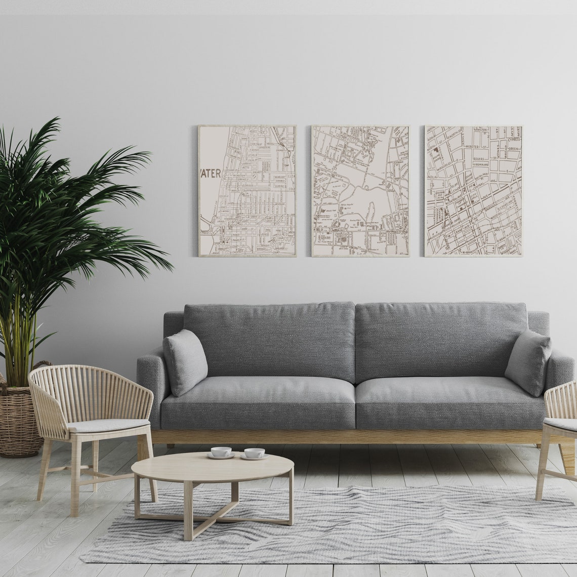 Set of 3 Vintage Map, Old Time Map, Digital Antique Map, Printable ...