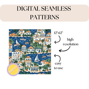 Italian Coast Digital Paper, Italy Wrapping Paper, Italian Coast ...