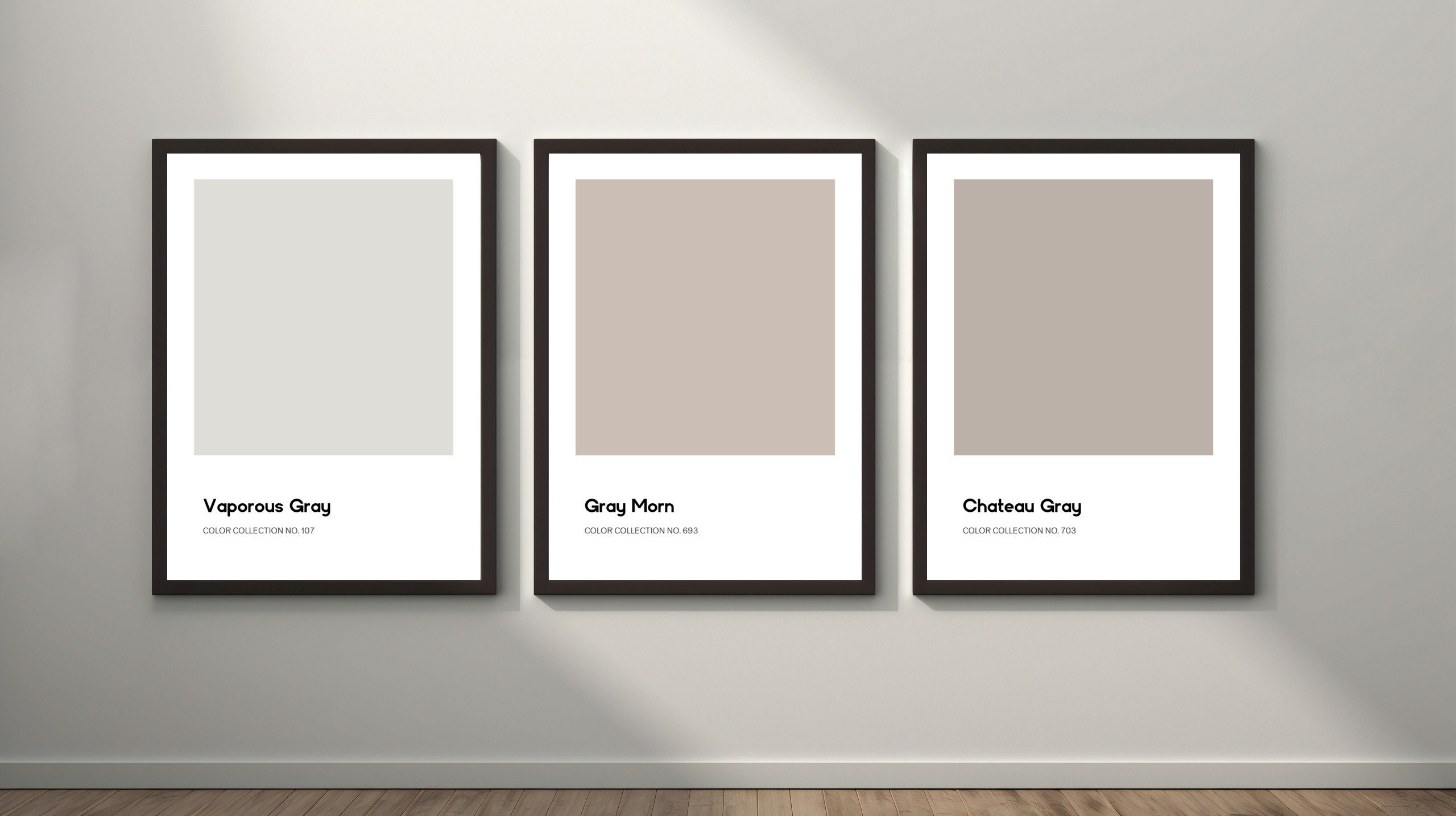 Pantone Gray Wall Art Printable Bundle, Pantone Gray/brown Color Set of ...