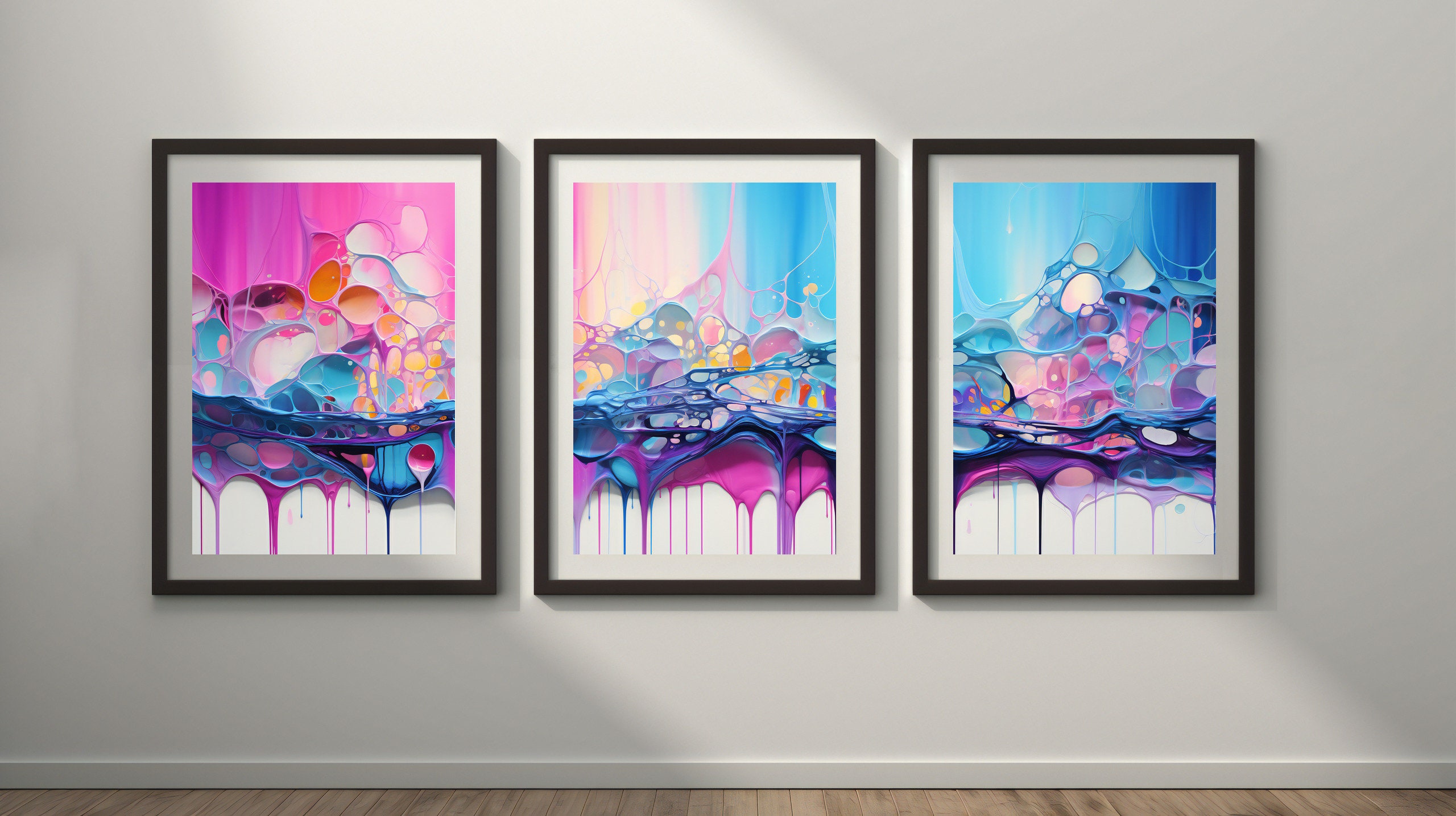 3er Set Drucke, 3er Set abstrakte Wandkunst, Wandbild Luxus Kunst, druckbare Wandkunst ...