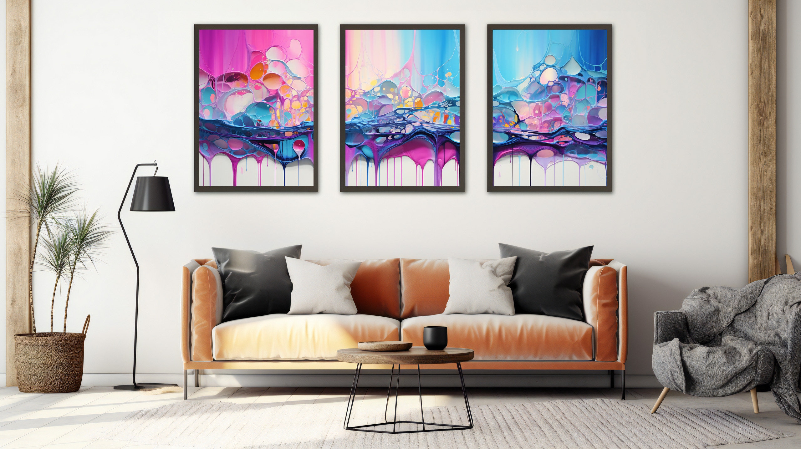 3er Set Drucke, 3er Set abstrakte Wandkunst, Wandbild Luxus Kunst, druckbare Wandkunst ...