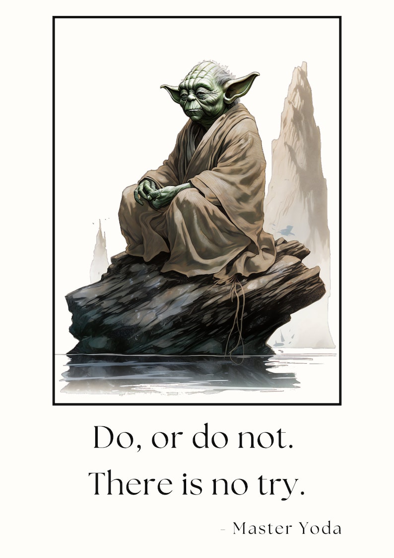 Master Yoda Zitat Poster zum Ausdrucken, Sofort Download, Do or do not ...