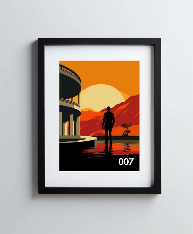 James Bond Posters Set, Bond Drinking Martini Poster, James Bond Movie ...