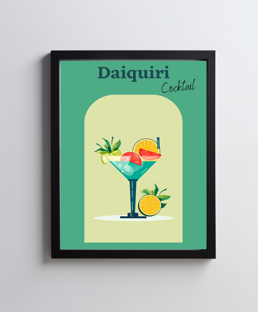Daiquiri Print, Colorful Bar Cart Gallery Wall Art, Digital Download ...