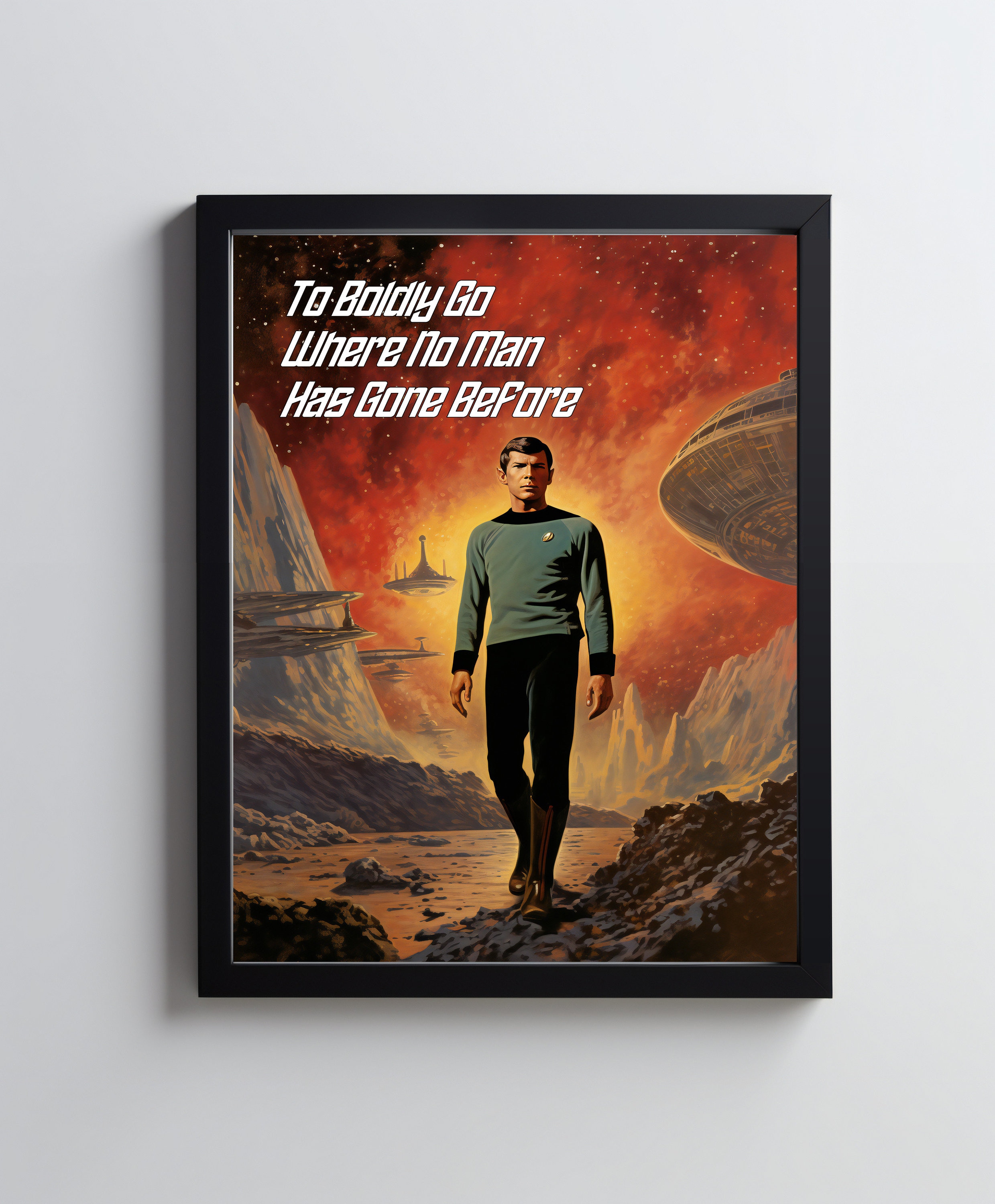 Star Trek to Boldly Go Retro Propaganda Poster, Star Trek Next Generation, William Shatner ...
