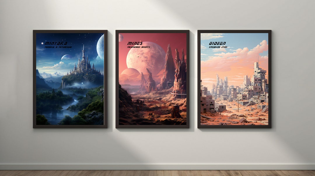 Star Trek Travel Landscapes Set, Mintaka, Minos, Gideon Planets ...