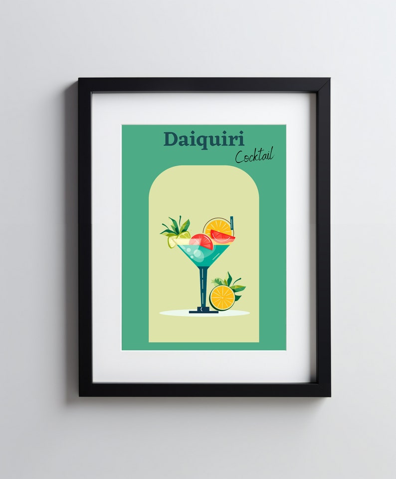 Daiquiri Print Colorful Bar Cart Gallery Wall Art Digital - Etsy