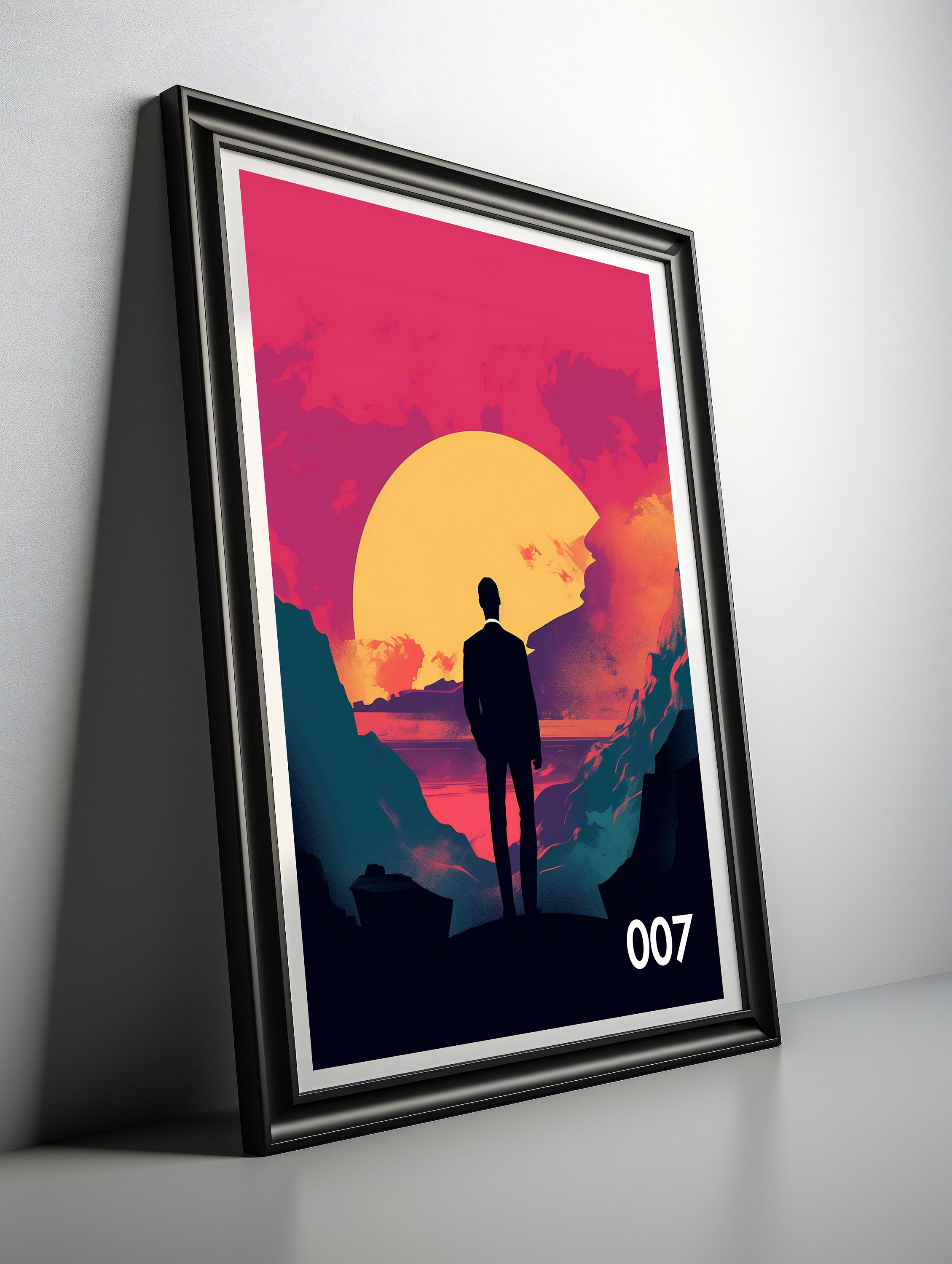 James Bond Posters Set, Bond Drinking Martini Poster, Movie Print ...