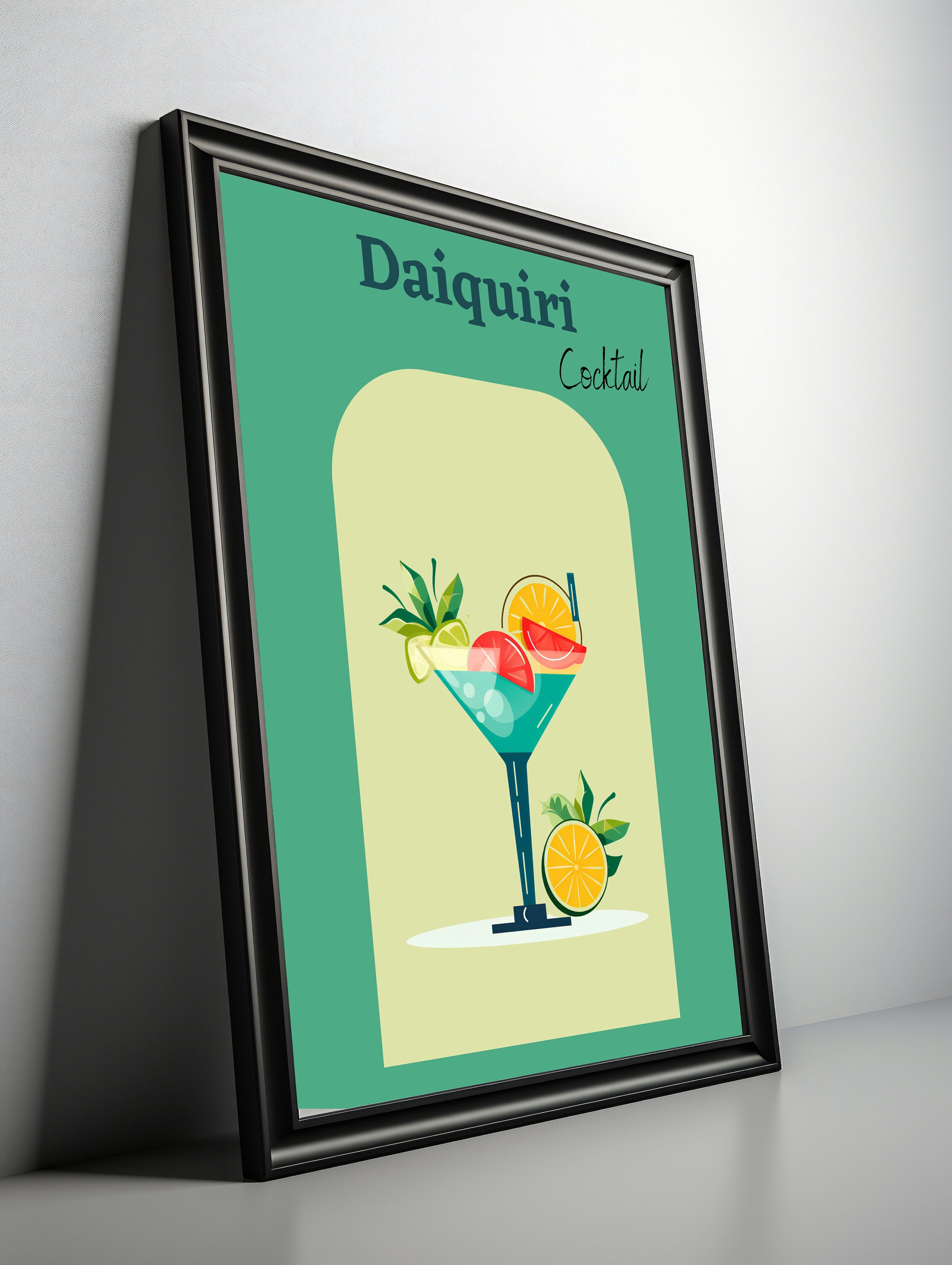 Daiquiri Print, Colorful Bar Cart Gallery Wall Art, Digital Download ...