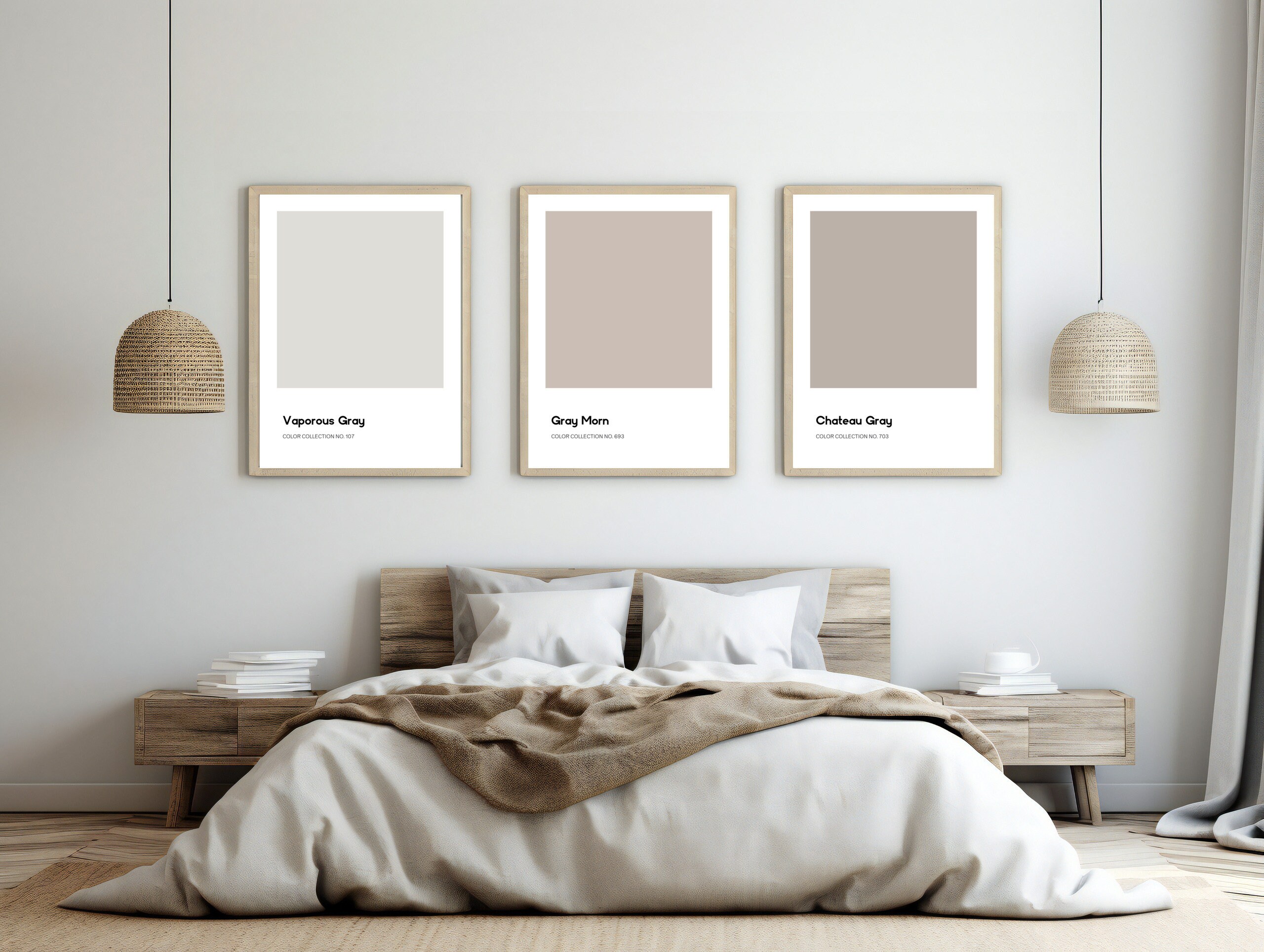 Pantone Gray Wall Art Printable Bundle, Pantone Gray/brown Color Set of ...