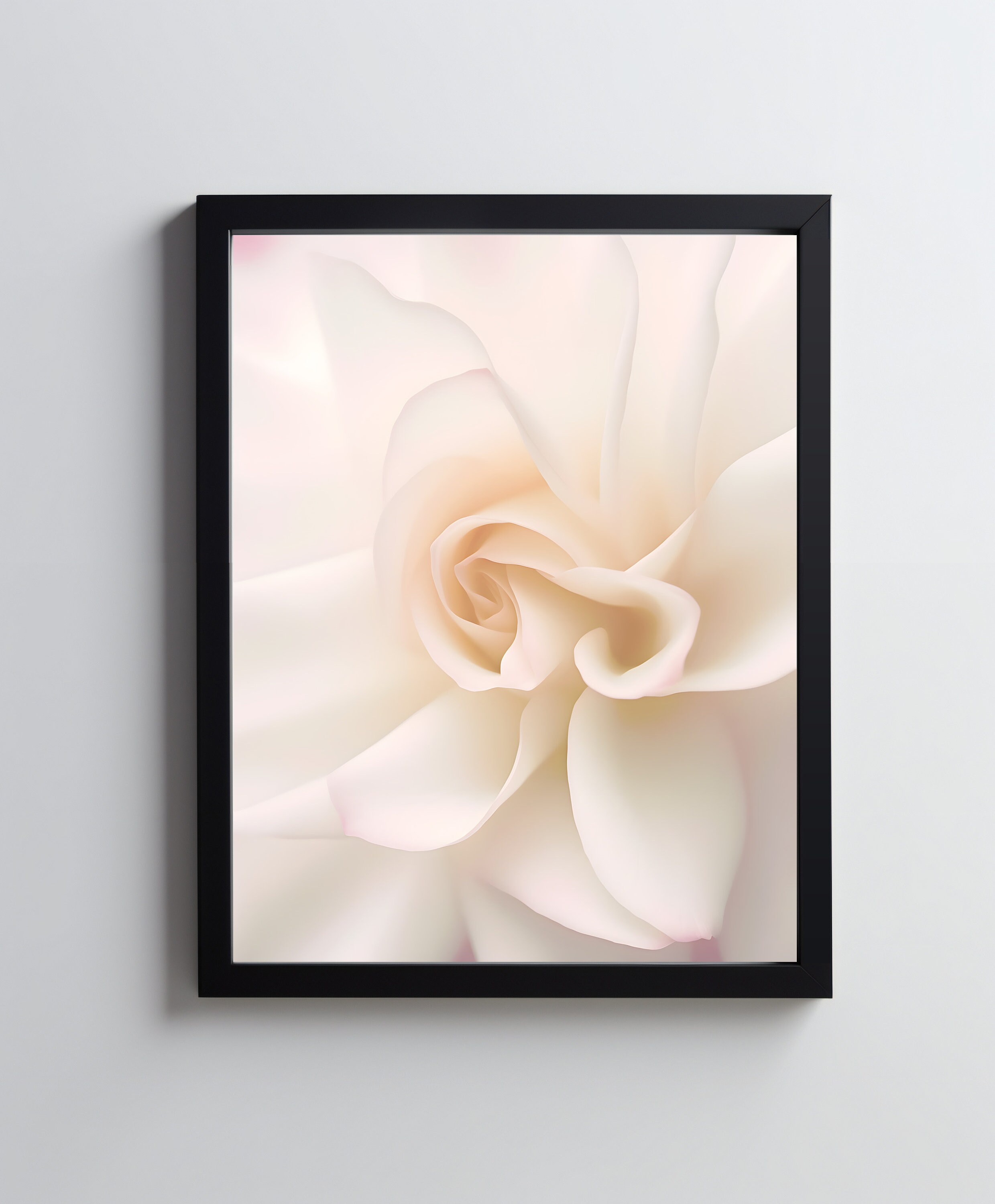 Abstract White Flower Print Set, White Luxurious Bedroom Art, Modern ...