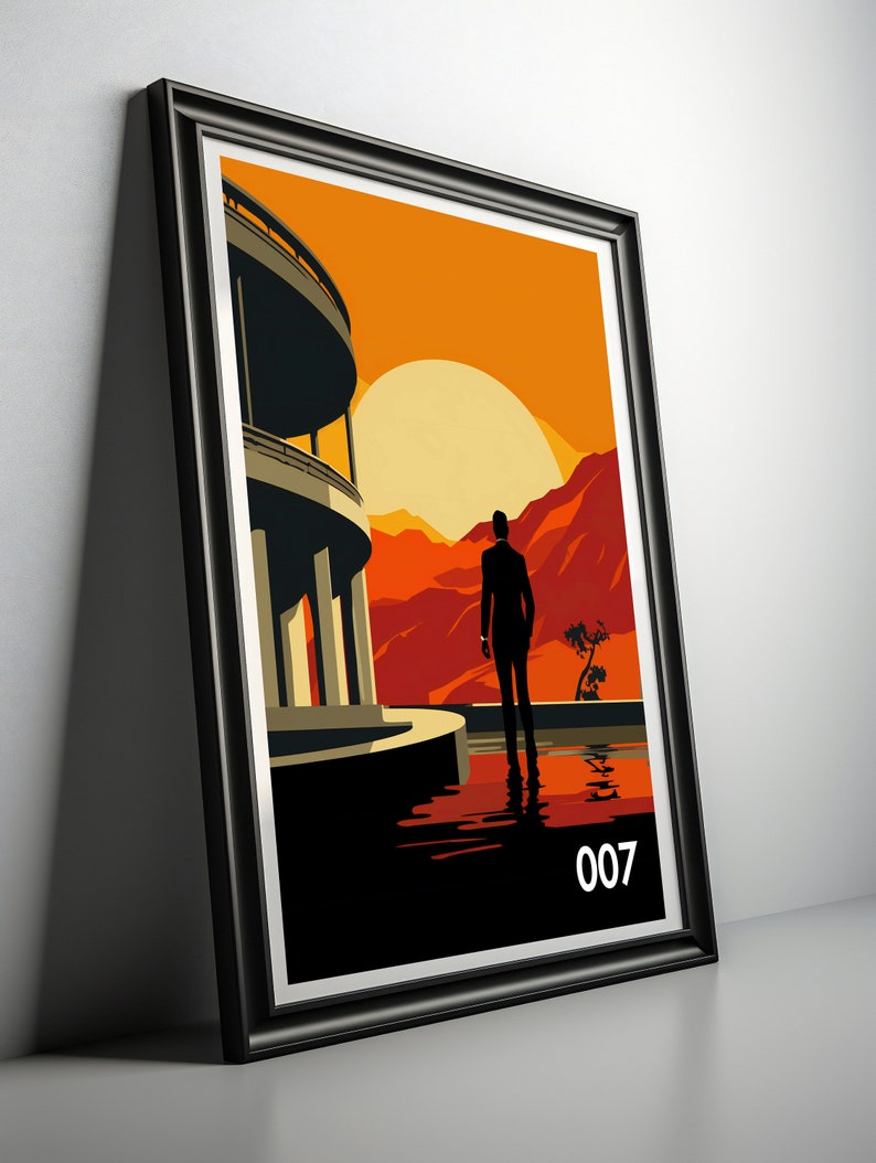 James Bond Posters Set, Bond Drinking Martini Poster, James Bond Movie ...