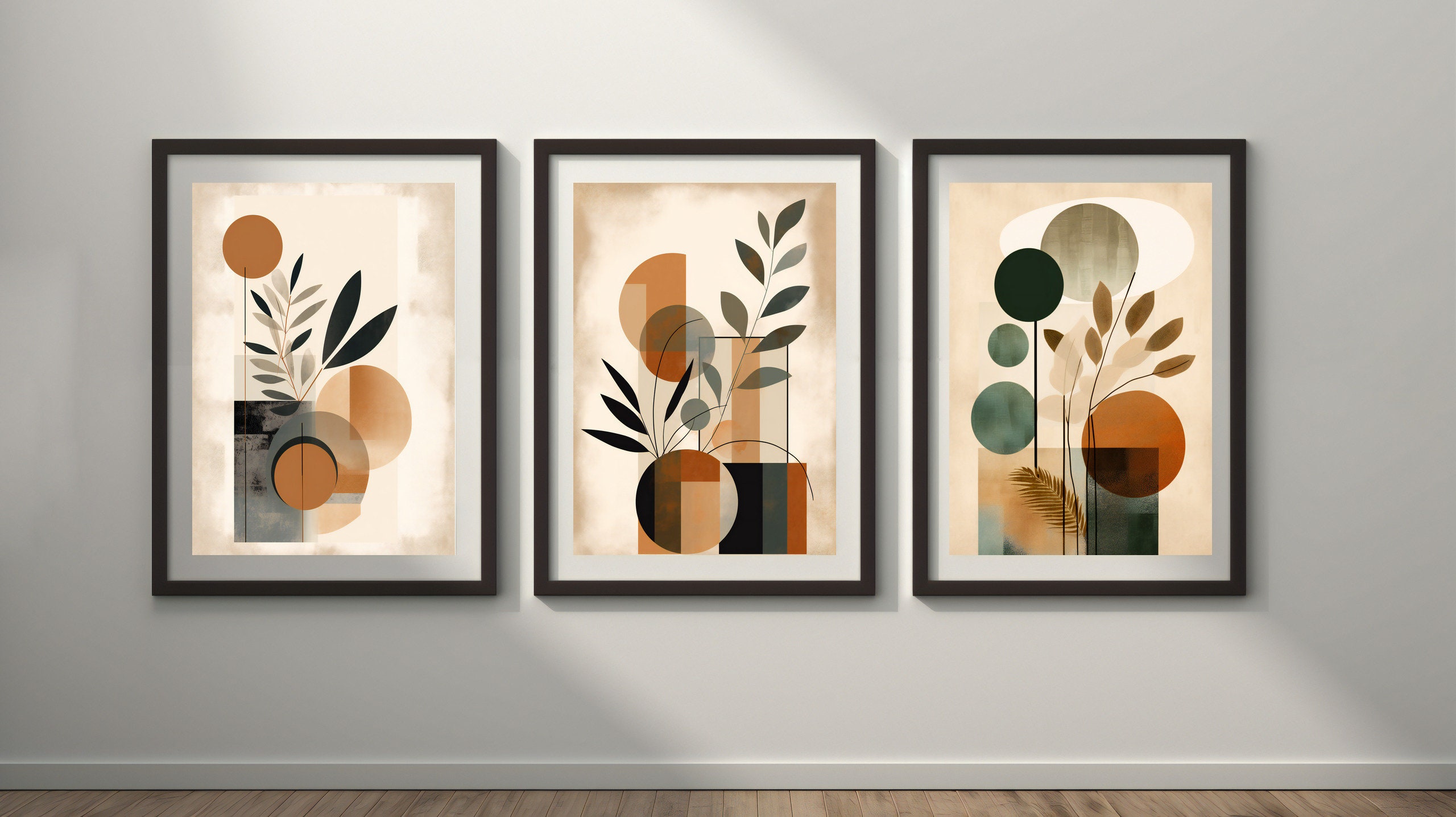 Boho Print Set of 3, Gallery Wall Art Set, Neutral Desert Print, Mid ...