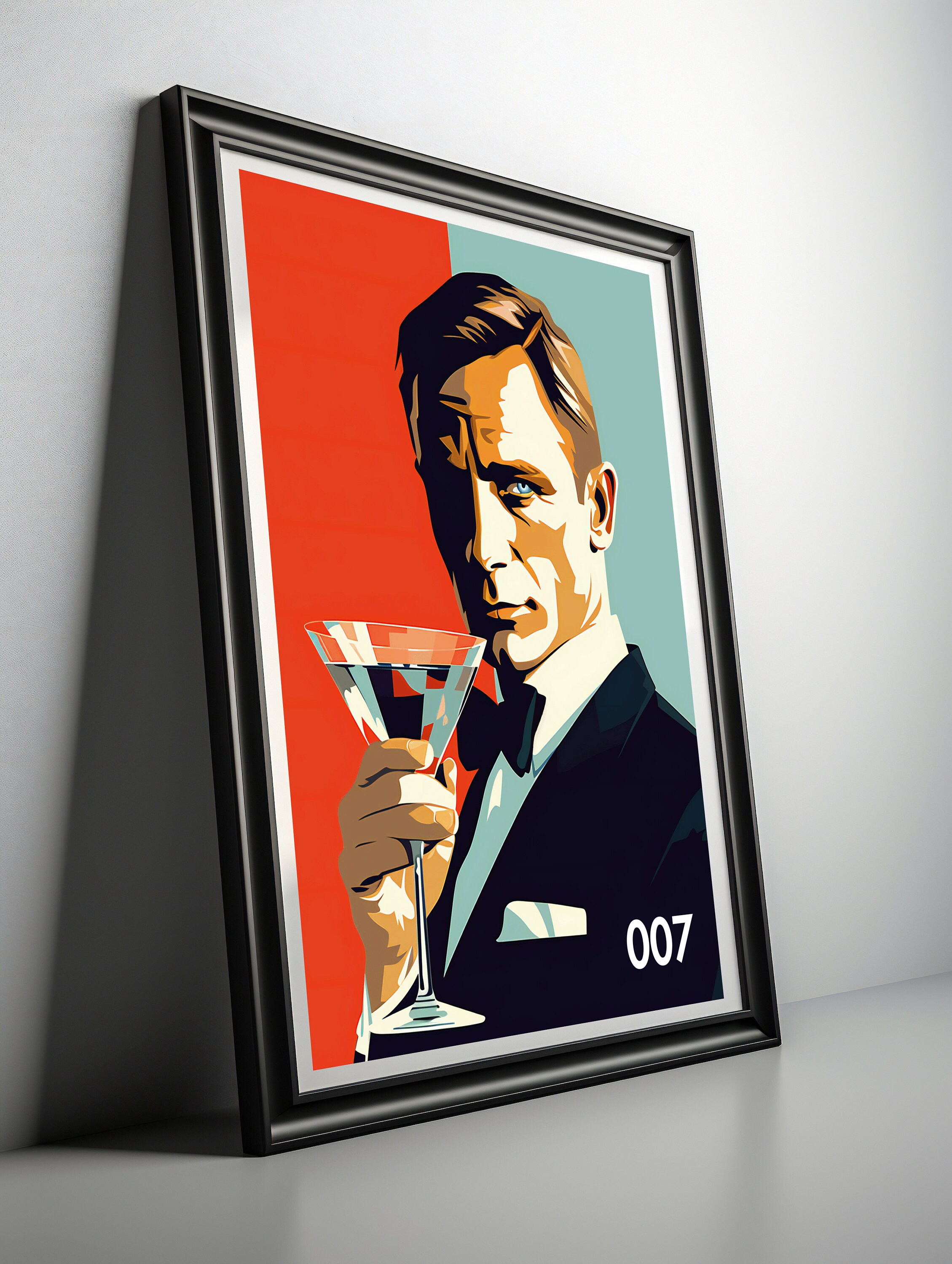 James Bond Posters Set, Bond Drinking Martini Poster, Movie Print ...