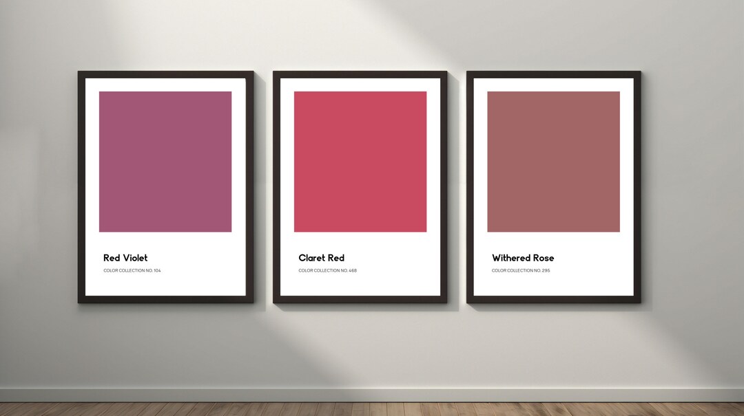 Pantone Red Colors Wall Art Printable Bundle, Pantone Red Color Set of ...
