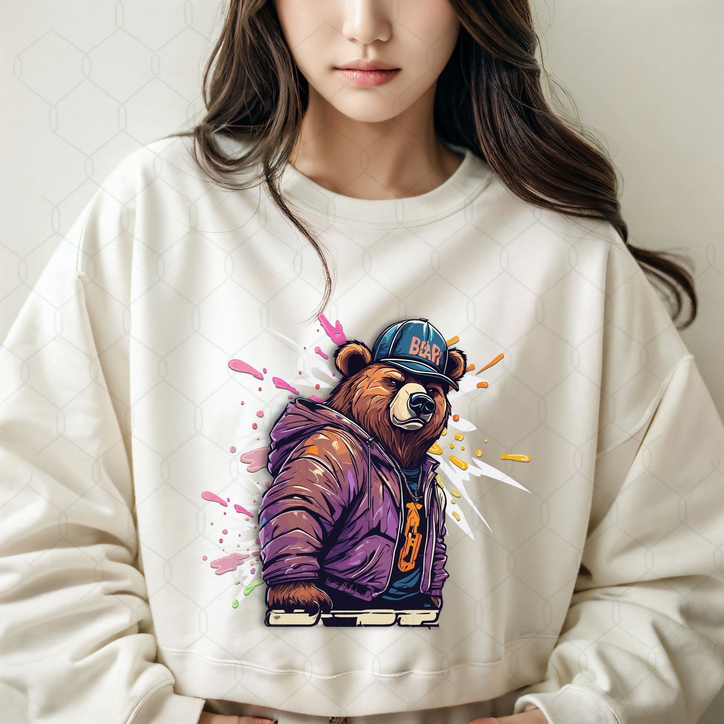 Colorful Bear Png for Dtf Png Png Designs for Shirt Hiphop - Etsy