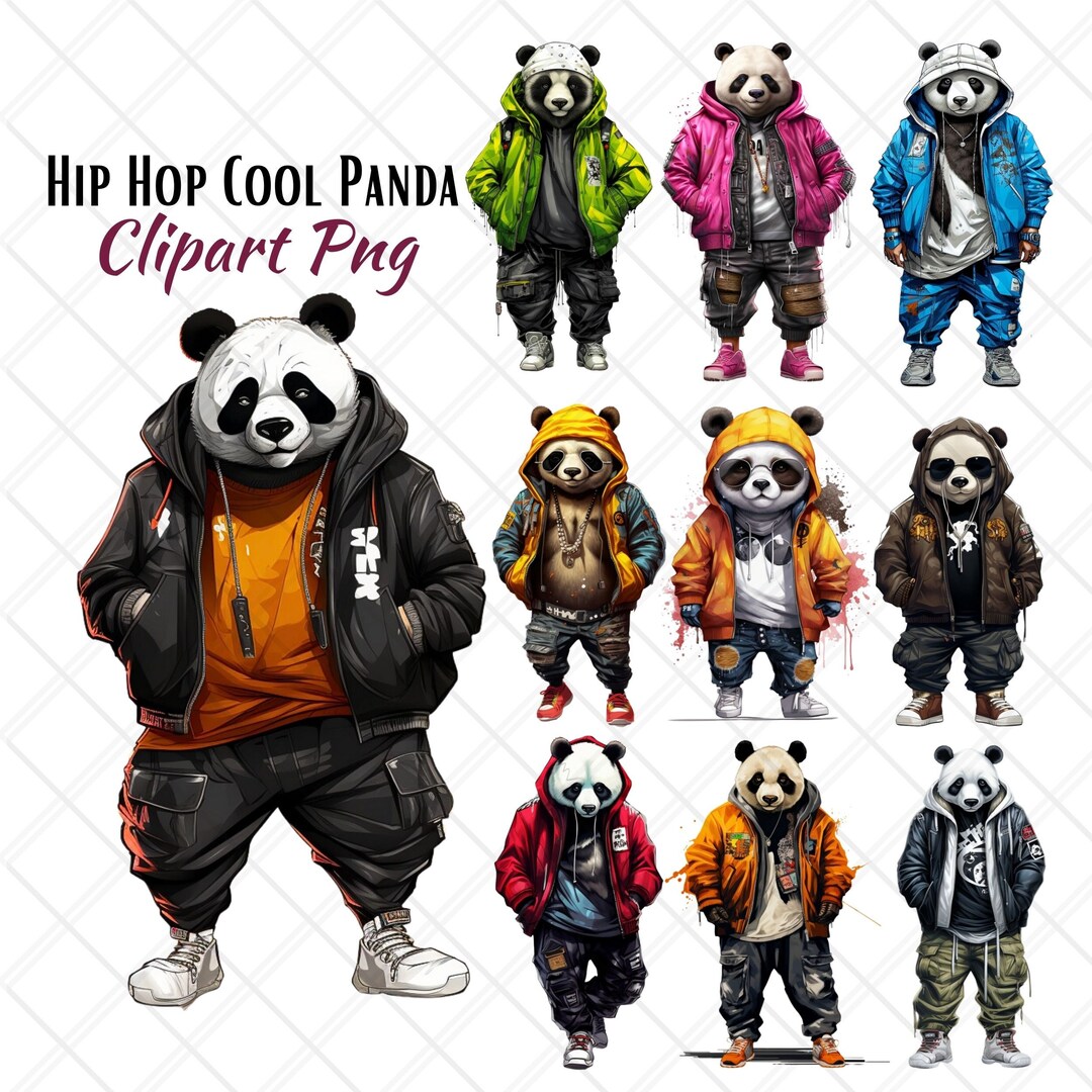 Hip Hop Panda PNG – Cool Panda Sublimation Clipart – Urban Streetwear ...