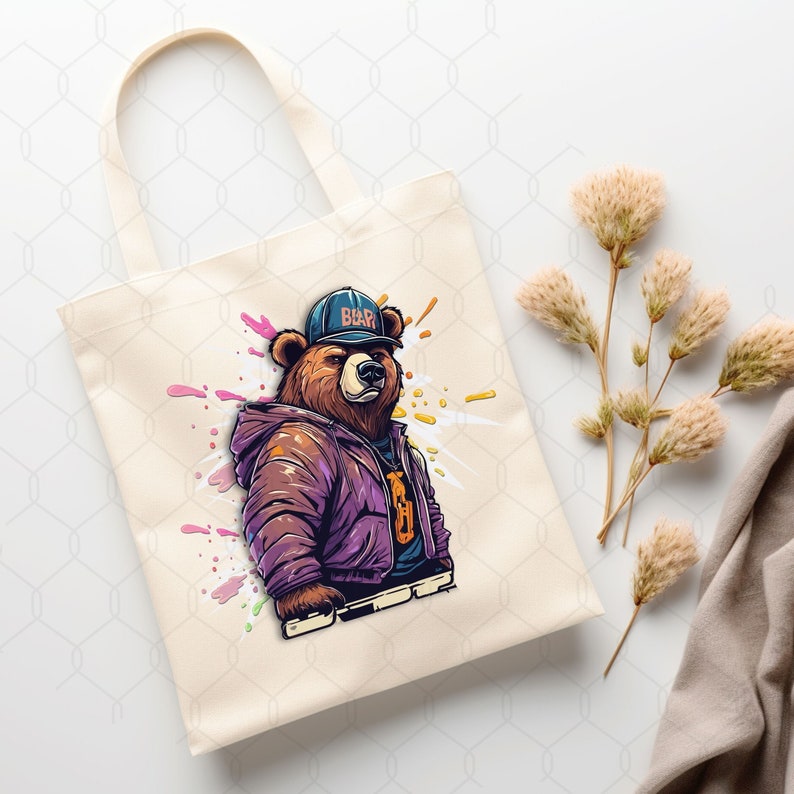Colorful Bear Png for Dtf Png, Png Designs for Shirt, Hiphop Png, Png for Sublimate, Shirt ...