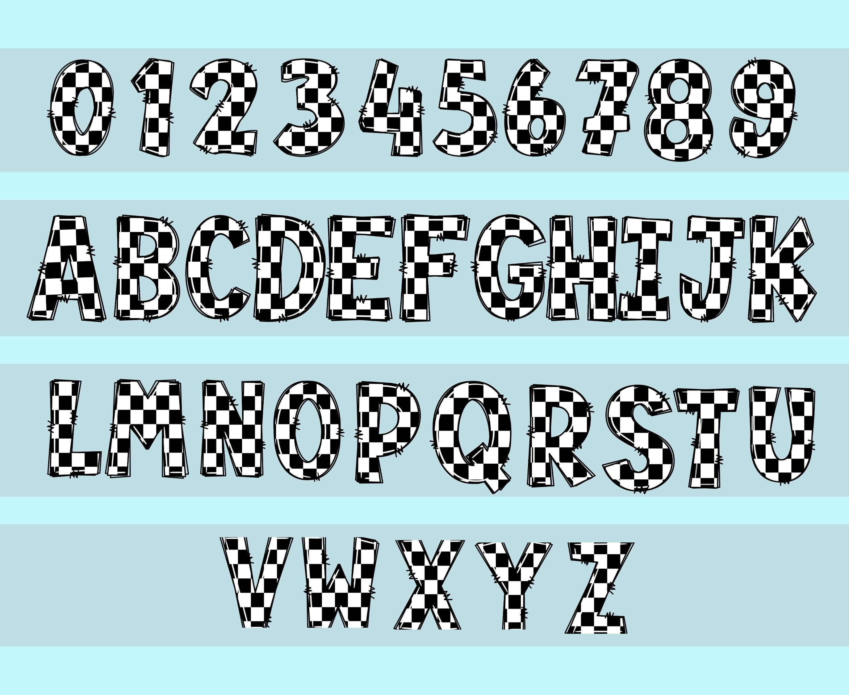 Checkered Doodle Alphabet Letters PNG Fun & Quirky Letter Designs ...