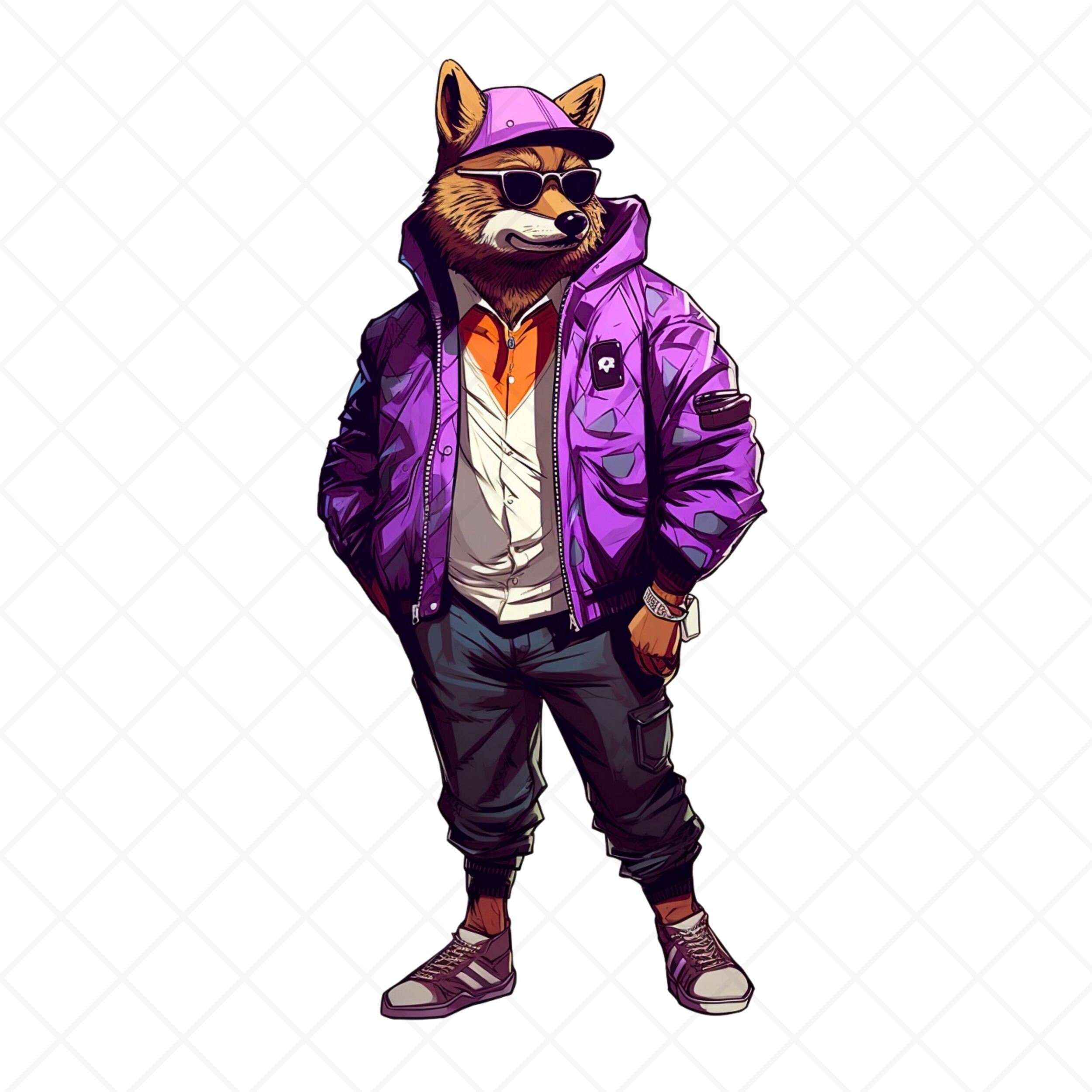 Wolf Cool Png Hip Hop Png Sublimation Clipart PNG Urban Design T-shirt ...