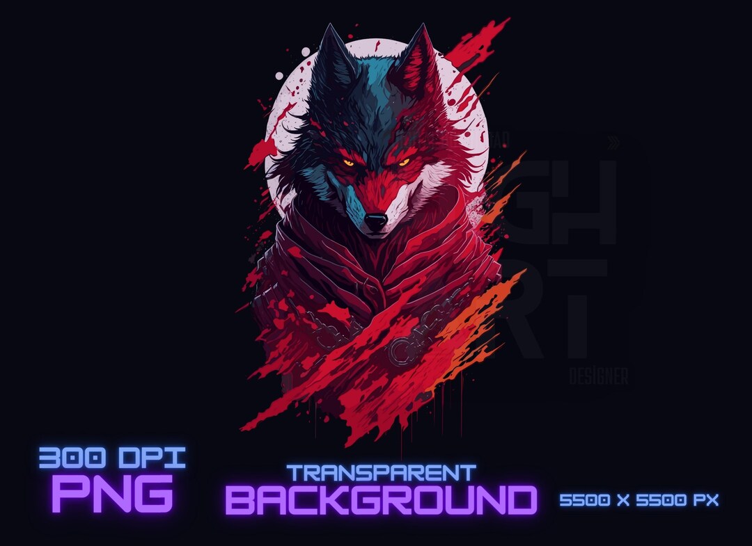 Dtf Png, Wolf Png, Colorful Png Design for Shirts and Sublimation ...