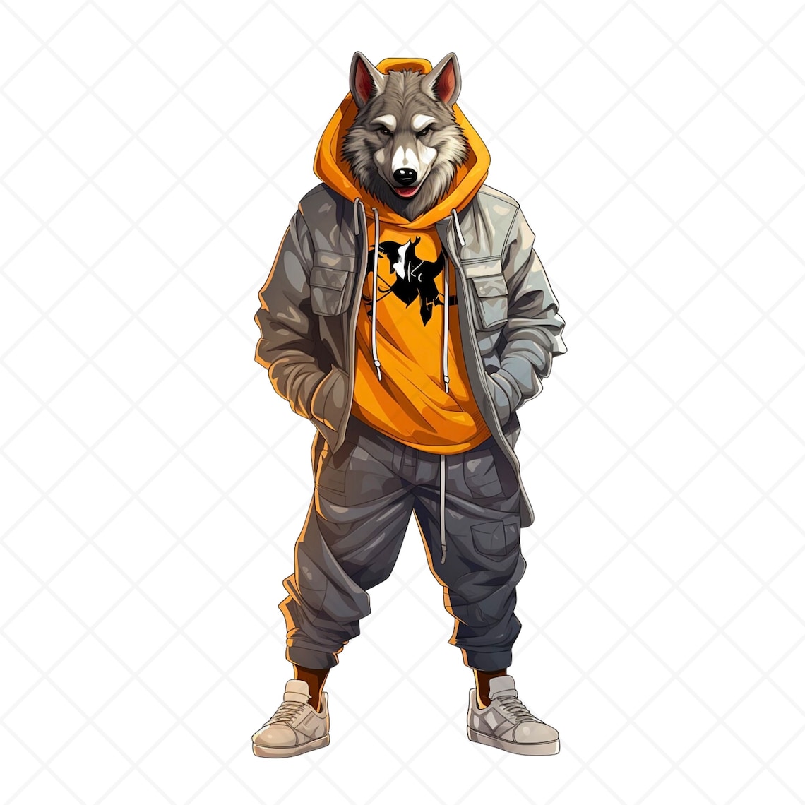 Hip Hop Wolf Fashion Sublimation Clipart Png T-shirt Designs - Etsy