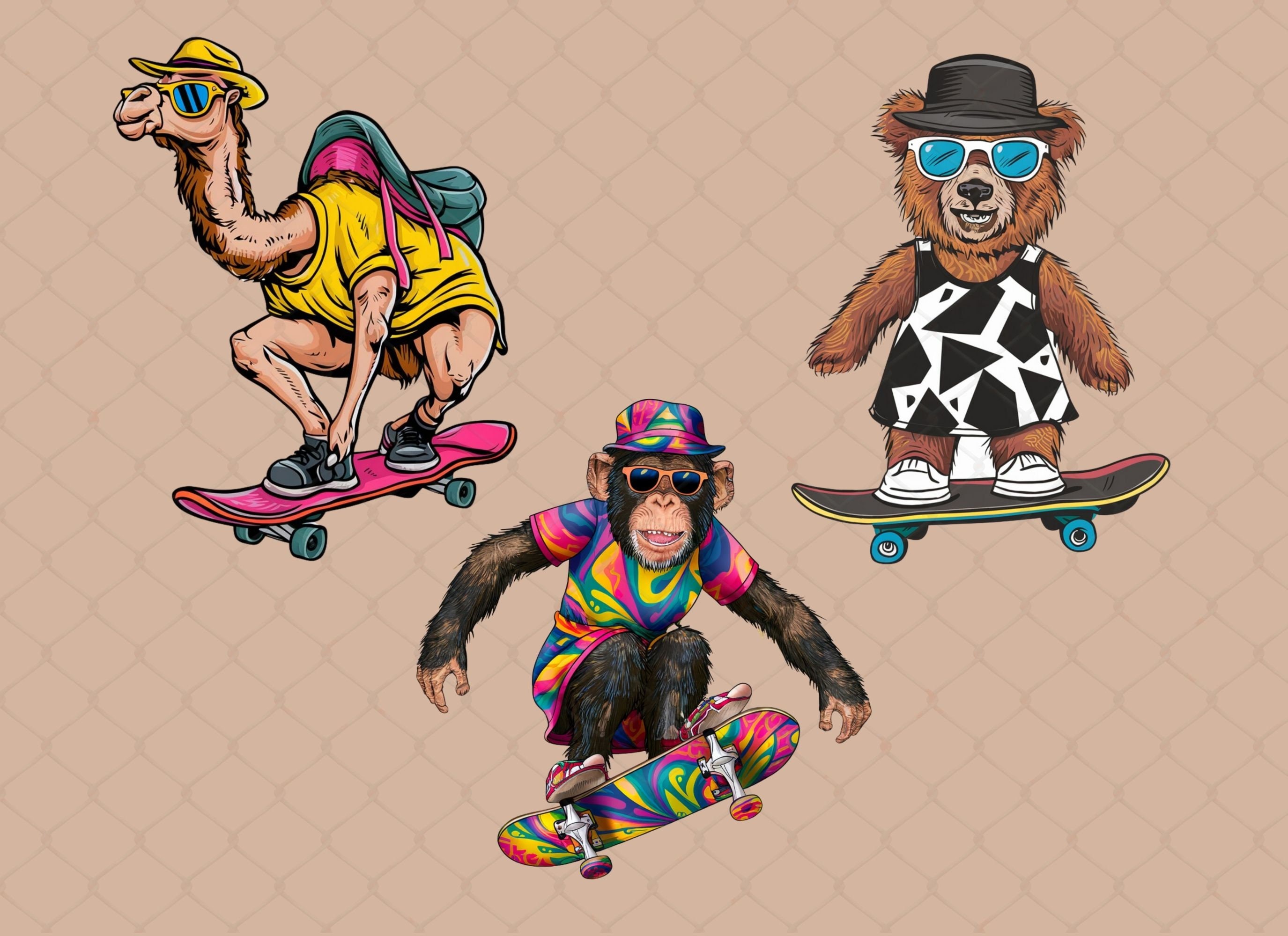 Skateboarding Animals Clipart PNG Bundle , Funny Street Animal Png, 20 ... Skateboarding Animals Clipart PNG Bundle , Funny Street Animal Png, 20 ...