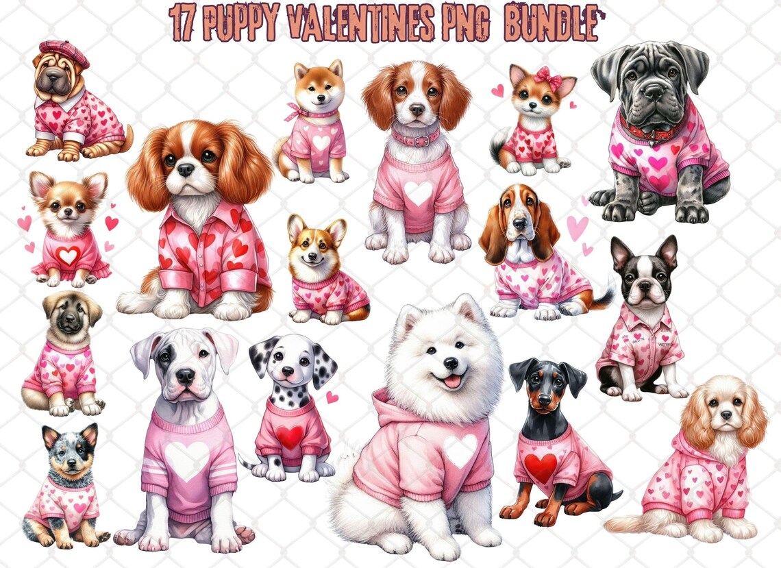 Valentine's Day Dogs Lovely Puppy Valentine's Clipart PNG Pupy Cute Dog ...
