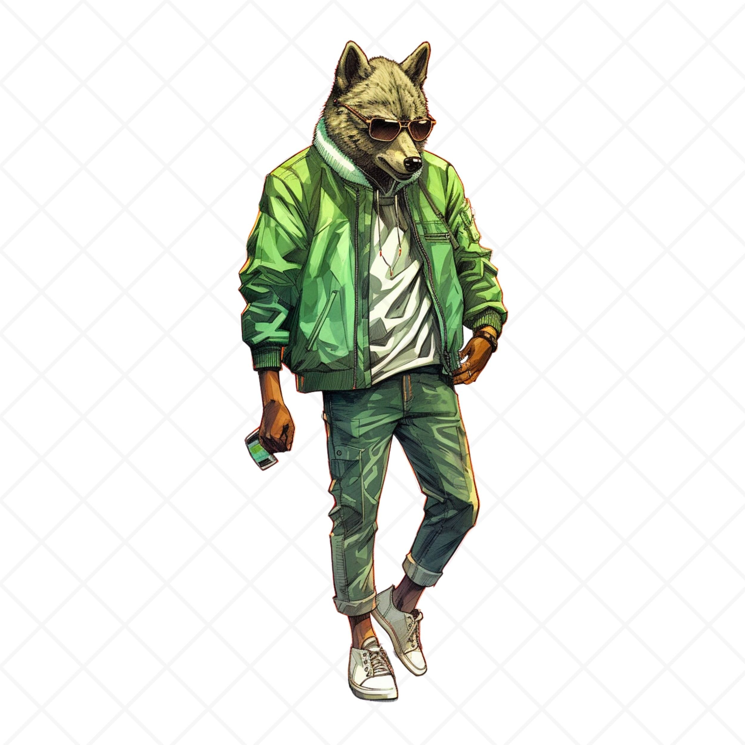 Wolf Cool Png Hip Hop Png Sublimation Clipart PNG Urban Design T-shirt ...