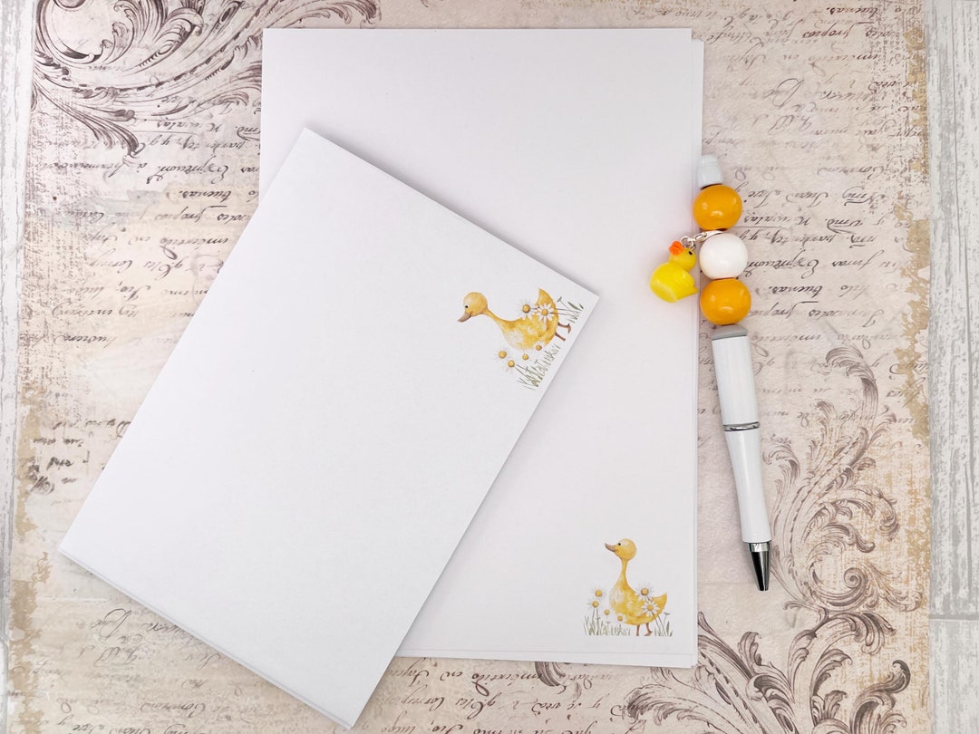 Duck Writing Paper Set, Duck Gifts, Stationary, Custom, Writing Set ...
