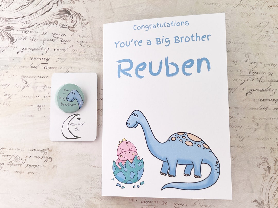 You're a Big Brother Card and Badge Set, Big Brother Card, Name Big ...