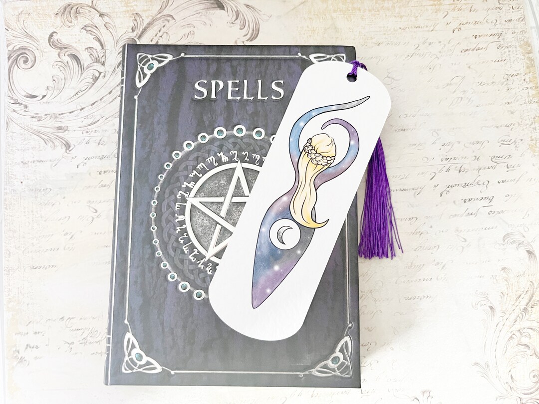 Moon Goddess Bookmark: Pagan Wiccan Gift With Purple Tassel - Etsy UK