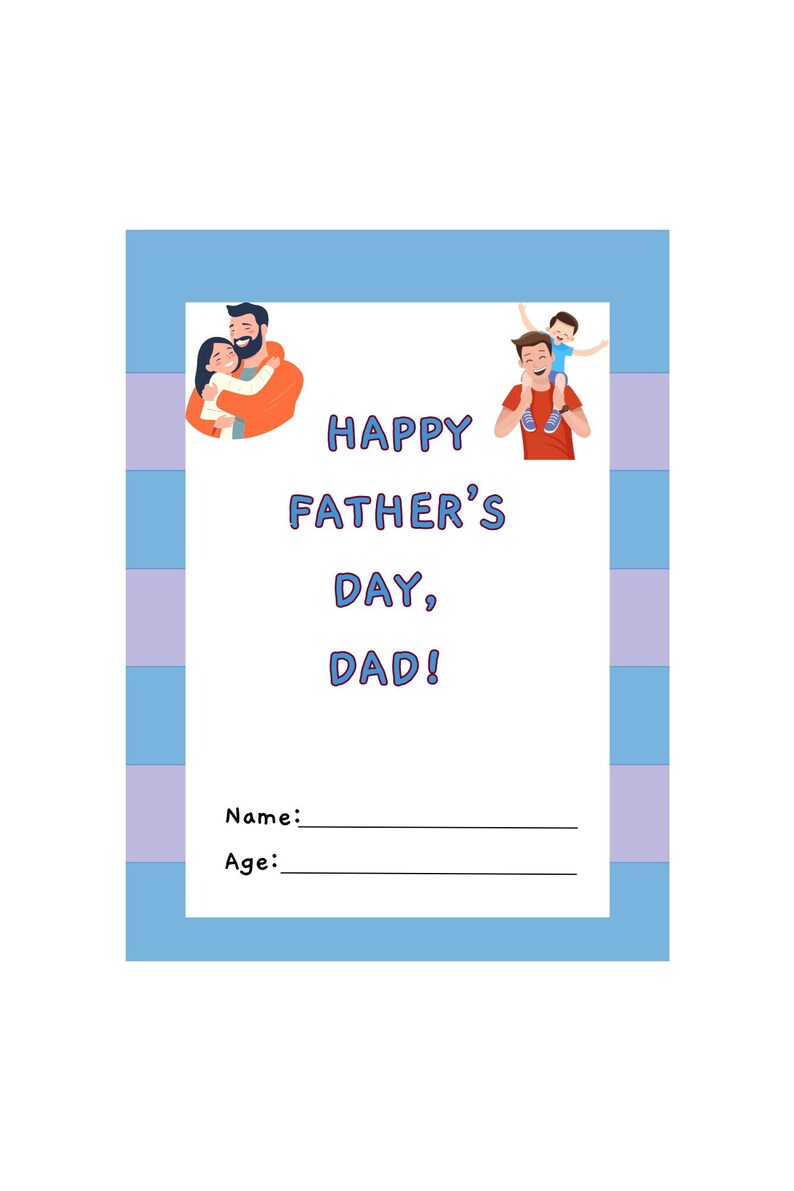 Father's Day Workbook, Printable, Coloring Page, Gift From Kids, Father ...