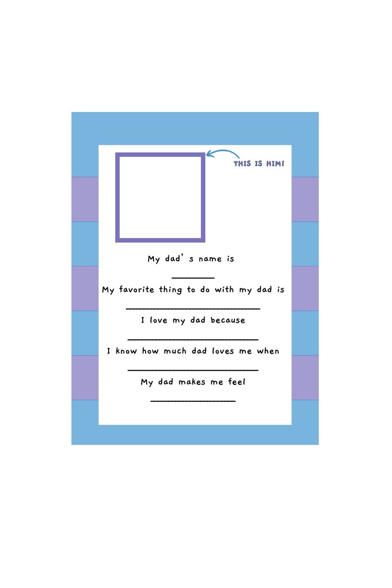 Father's Day Workbook, Printable, Coloring Page, Gift From Kids, Father ...