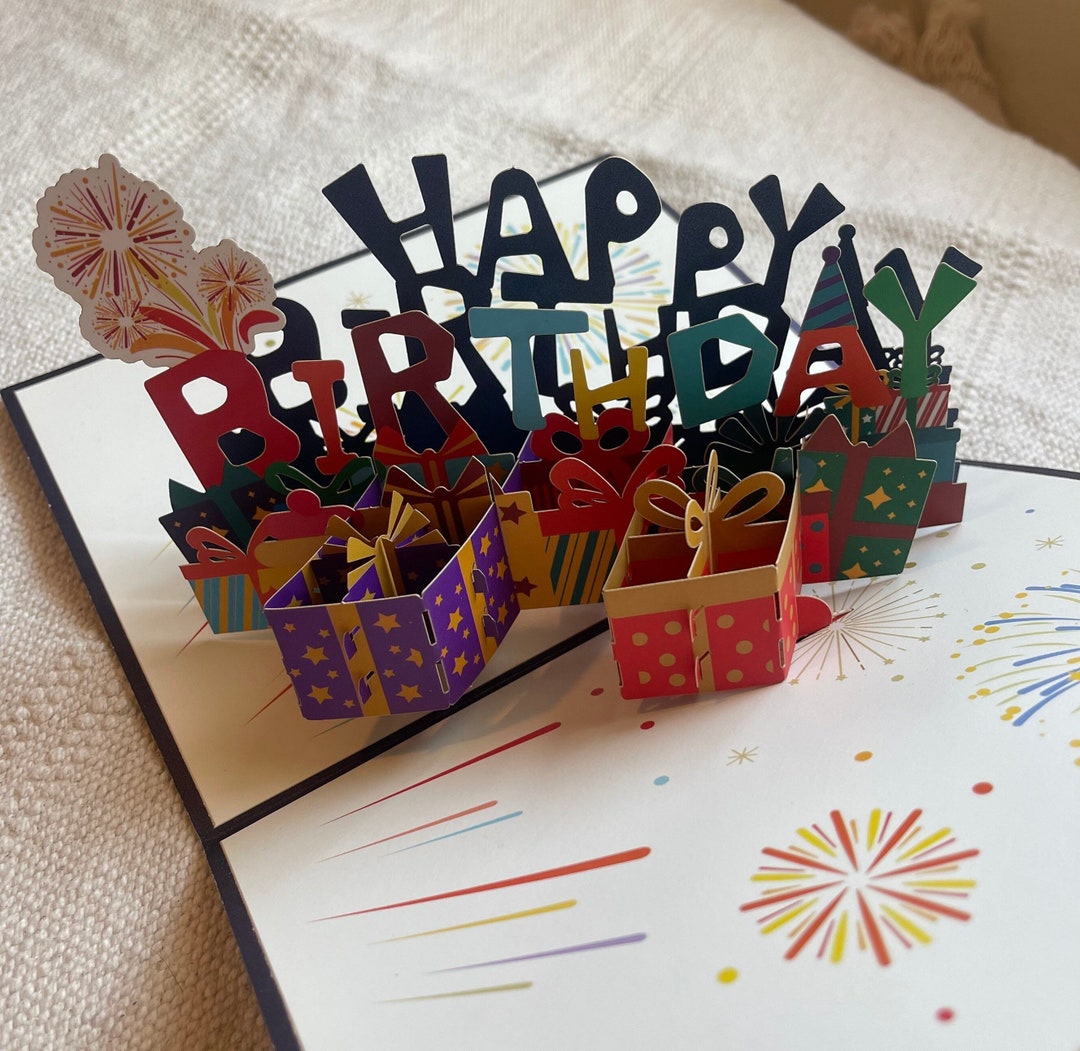 Happy Birthday 3D Pop up Gift Cards - Unisex - Pop up Card for Girls ...