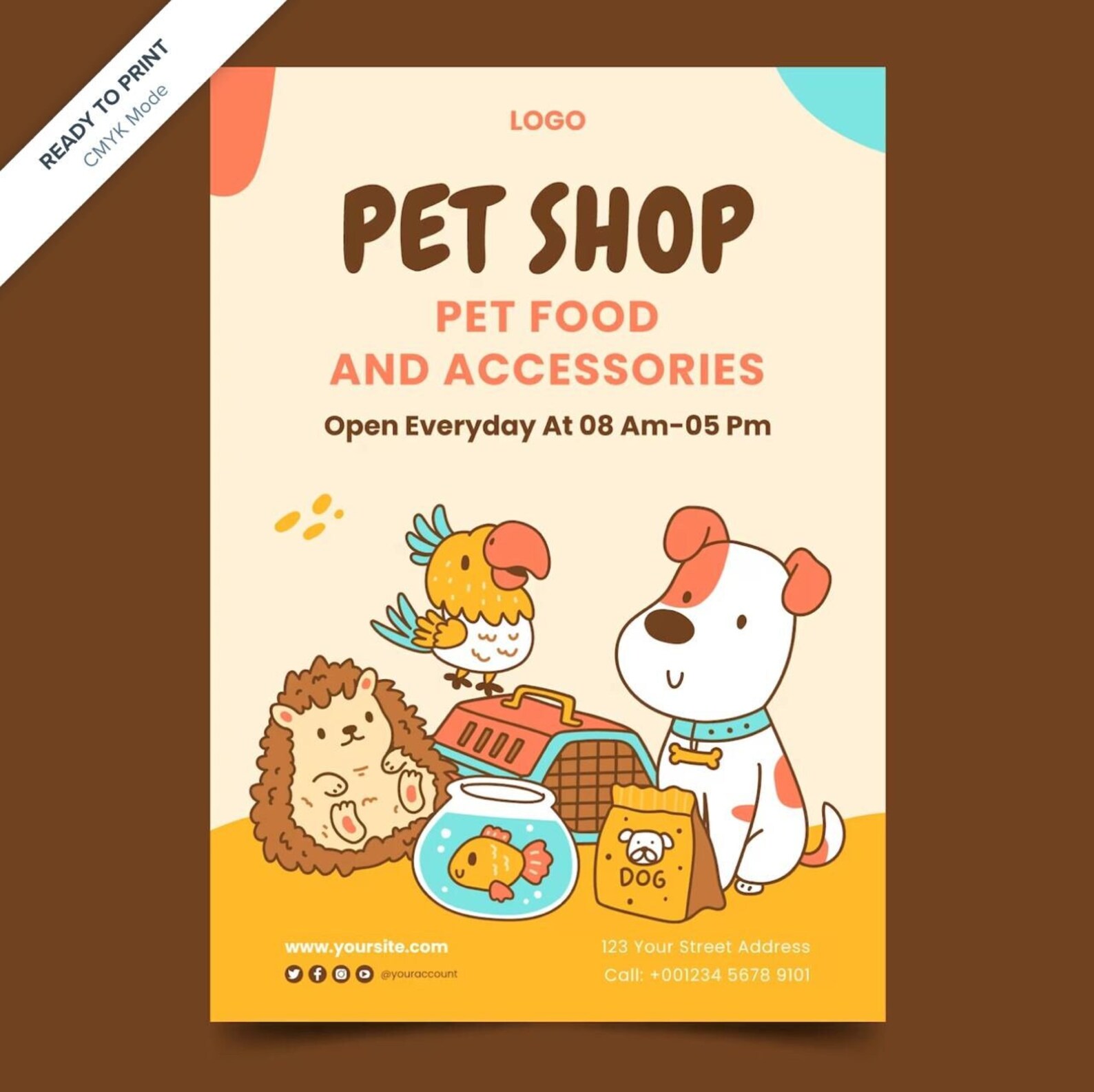 Hand Drawn Pet Shop Poster Template - Etsy