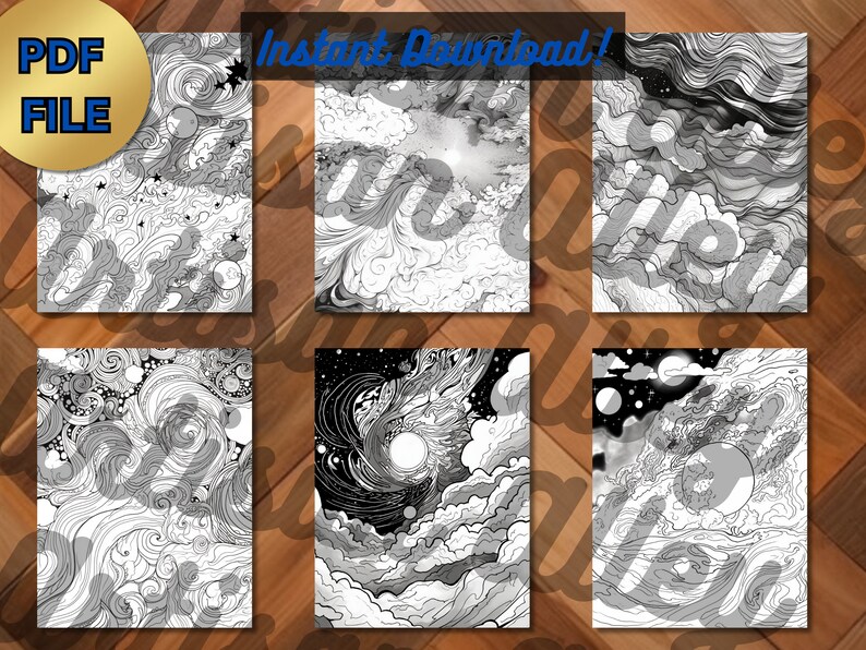 30 Beautiful Space Nebula Coloring Page Book Adults Kids - Etsy