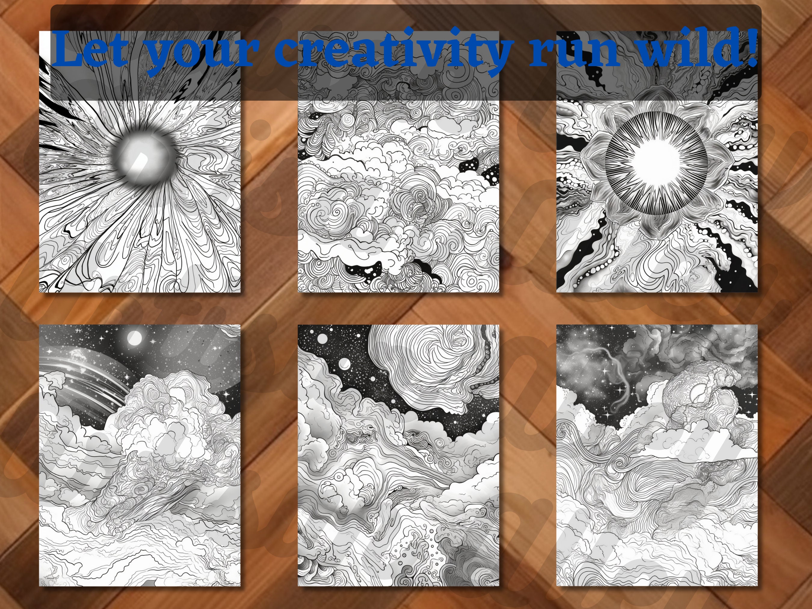 30 Beautiful Space Nebula Coloring Page Book, Adults + Kids - Instant ...